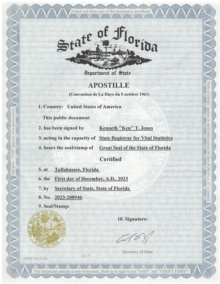 Florida - U.S. Apostille Services