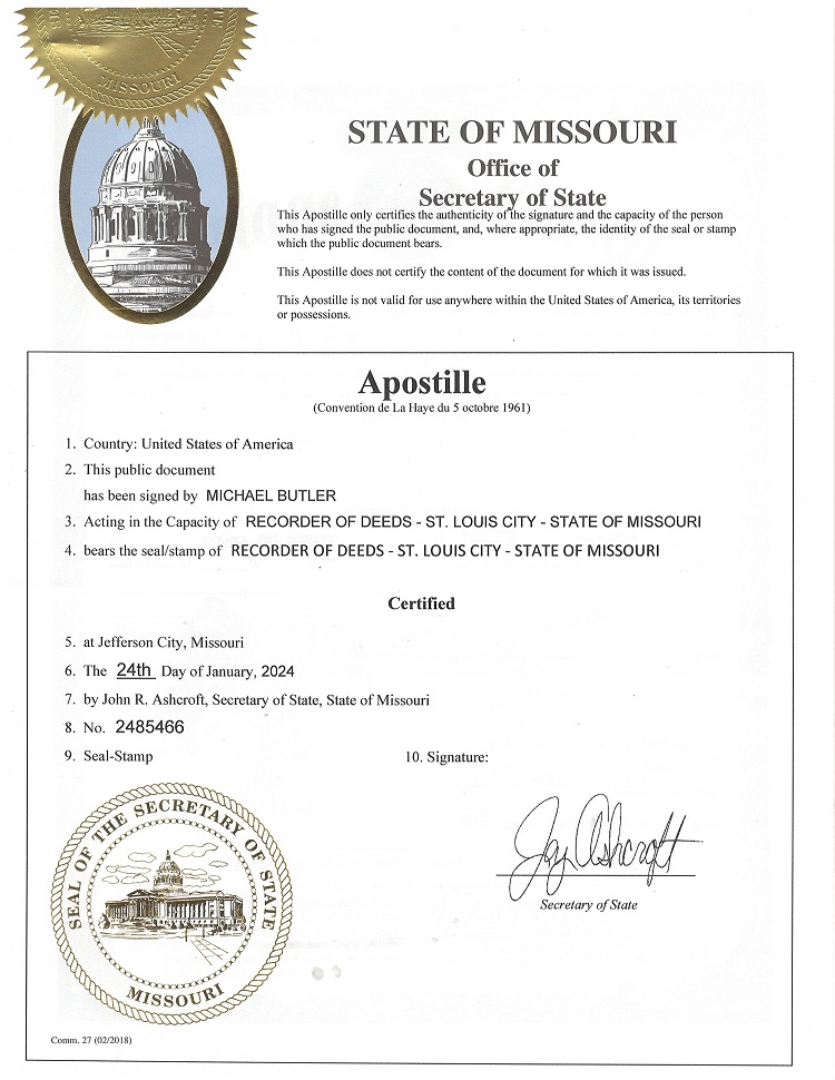 Missouri - U.S. Apostille Services