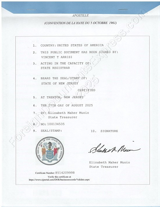 New Jersey - U.S. Apostille Services