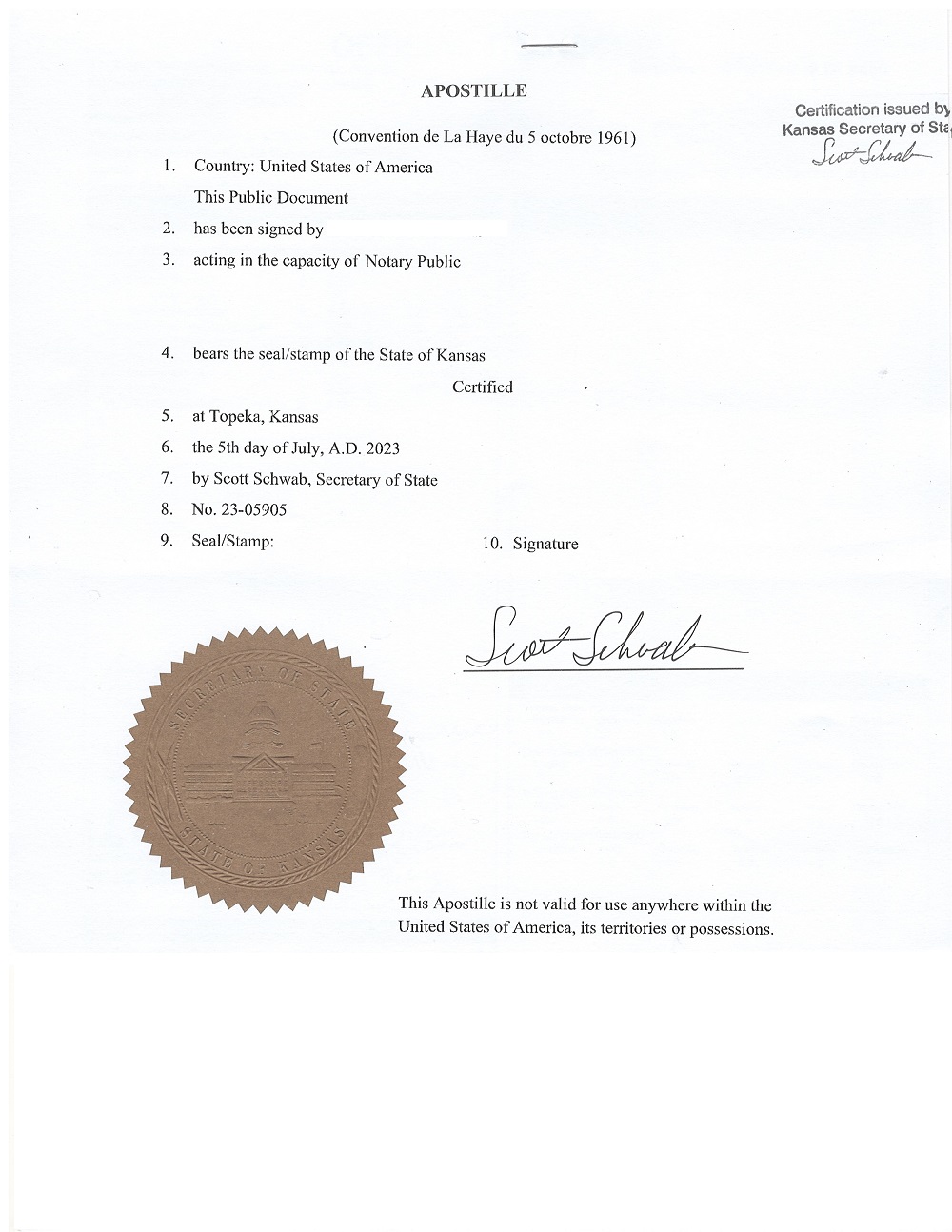 Kansas - U.S. Apostille Services