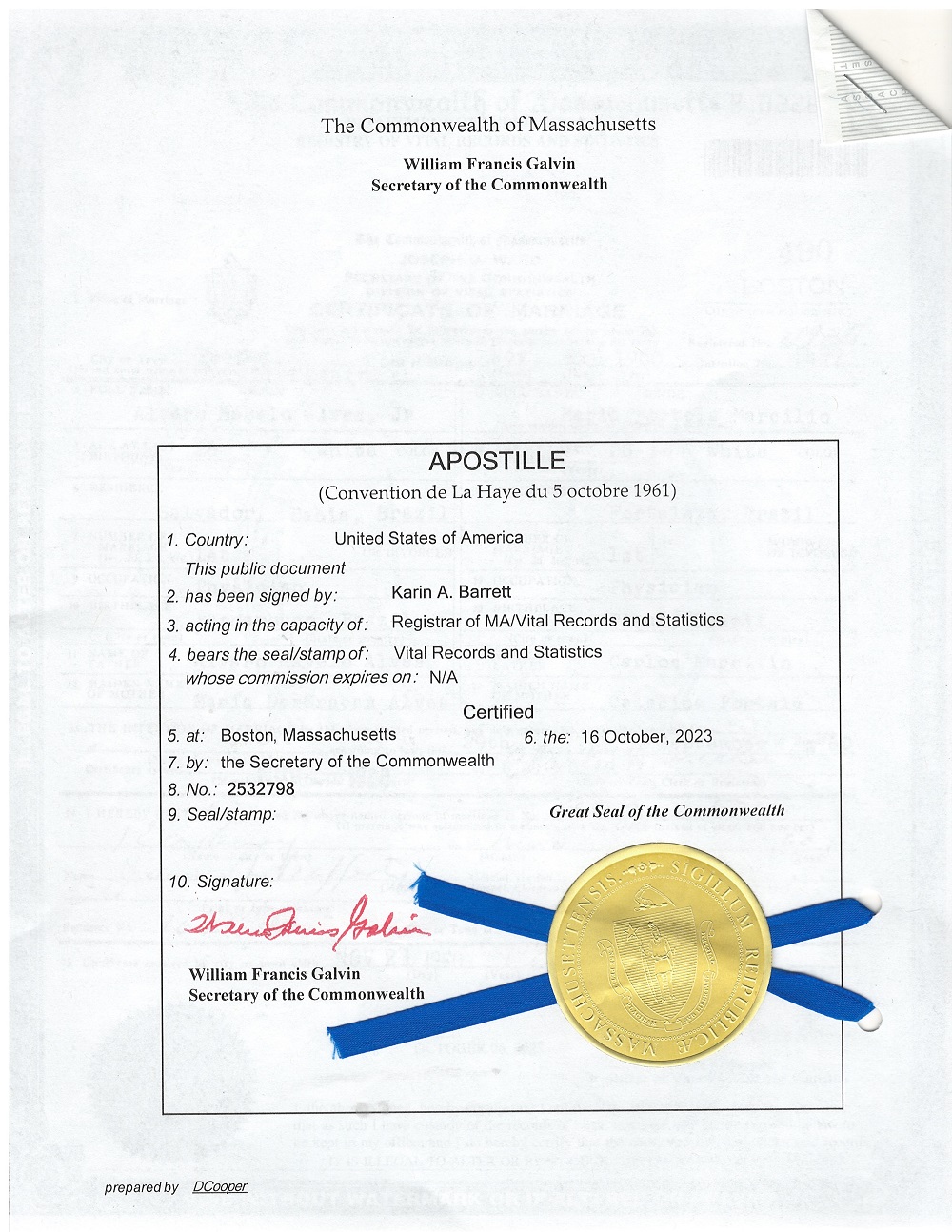 Massachusetts - U.S. Apostille Services
