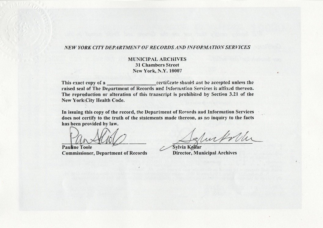 NYC Marriage certificates - U.S. Apostille Services