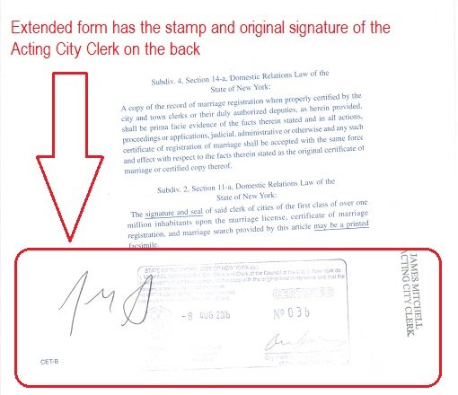New York marriage certificate apostille.