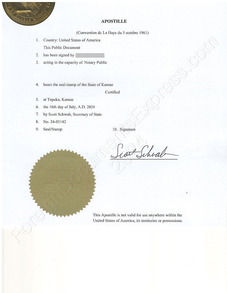 Kansas - U.S. Apostille Services