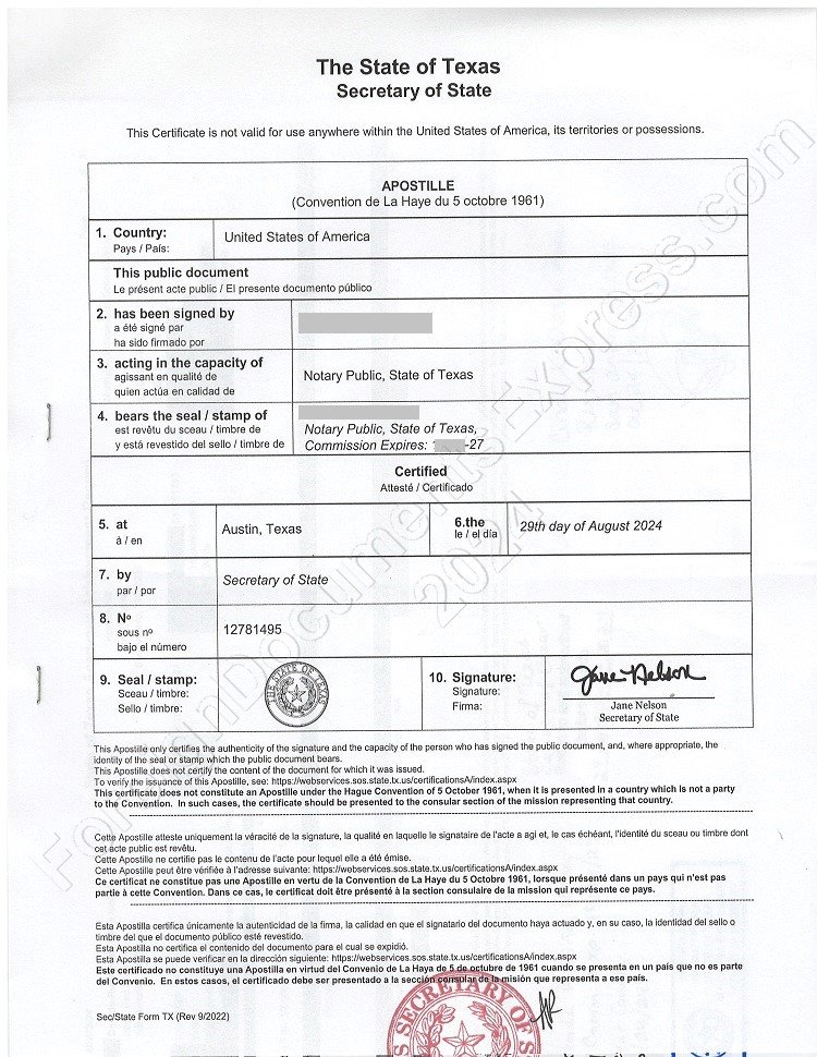 Texas - U.S. Apostille Services