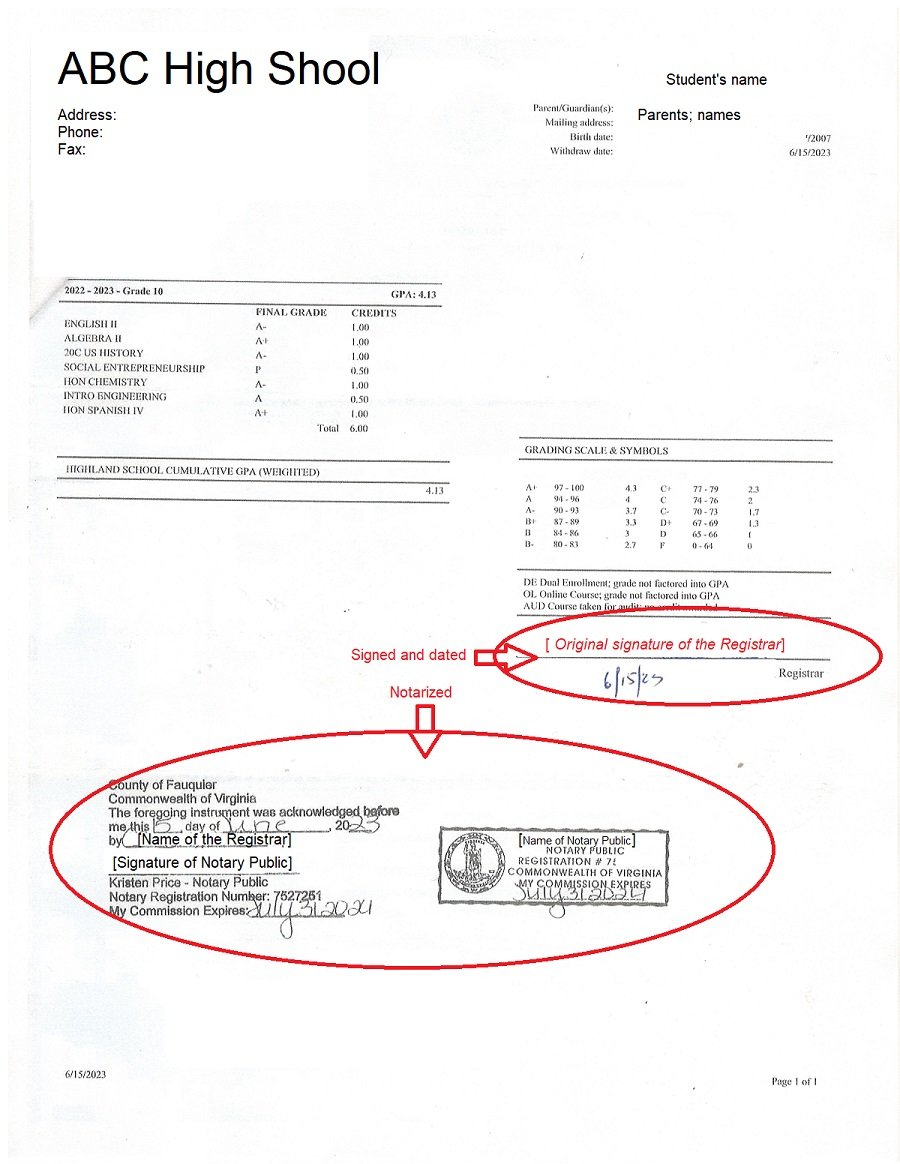 Virginia Transcript Apostille Requirements U S Apostille Services